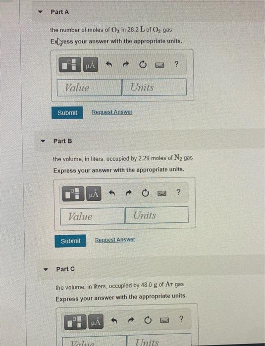 Solved use the molar volume to calculate each of the | Chegg.com