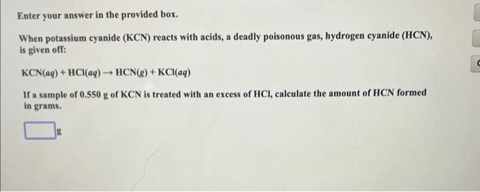 Solved Enter your answer in the provided box. When potassium | Chegg.com