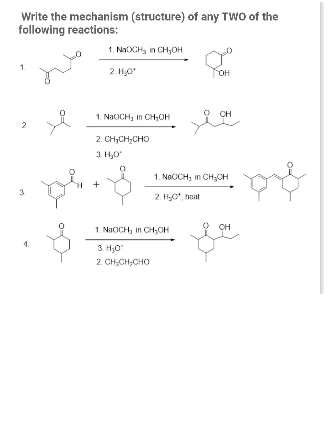 Solved Write the mechanism (structure) of any TWO of the | Chegg.com