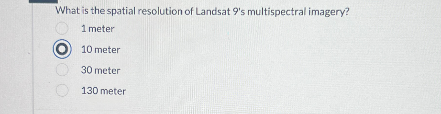 Solved What is the spatial resolution of Landsat 9's | Chegg.com