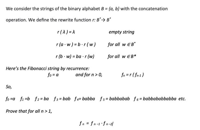 Solved We consider the strings of the binary alphabet | Chegg.com