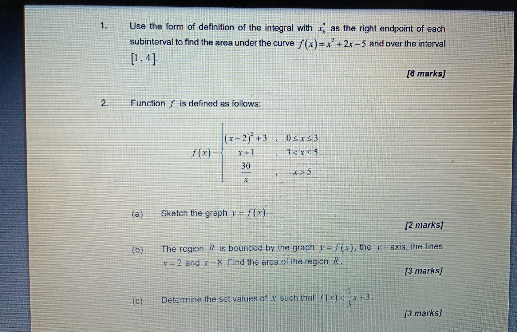 Solved Use the form of definition of the integral with xk∗ | Chegg.com