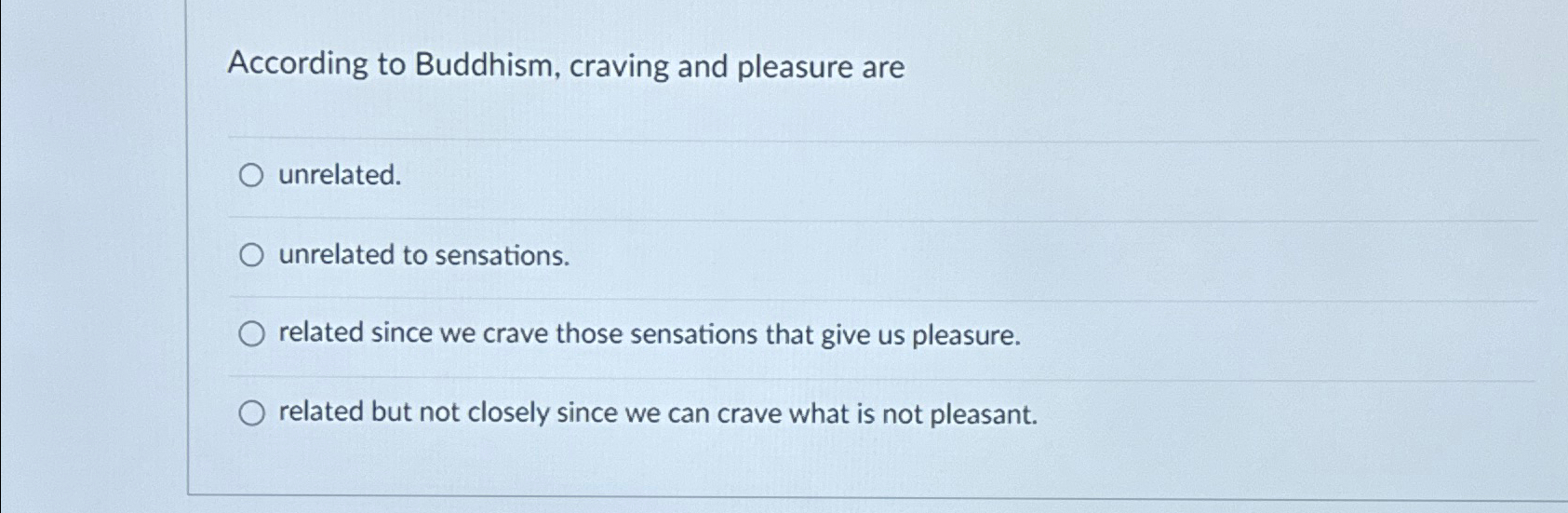 Solved According To Buddhism Craving And Pleasure