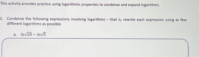 Solved Condense the following expressions involving | Chegg.com