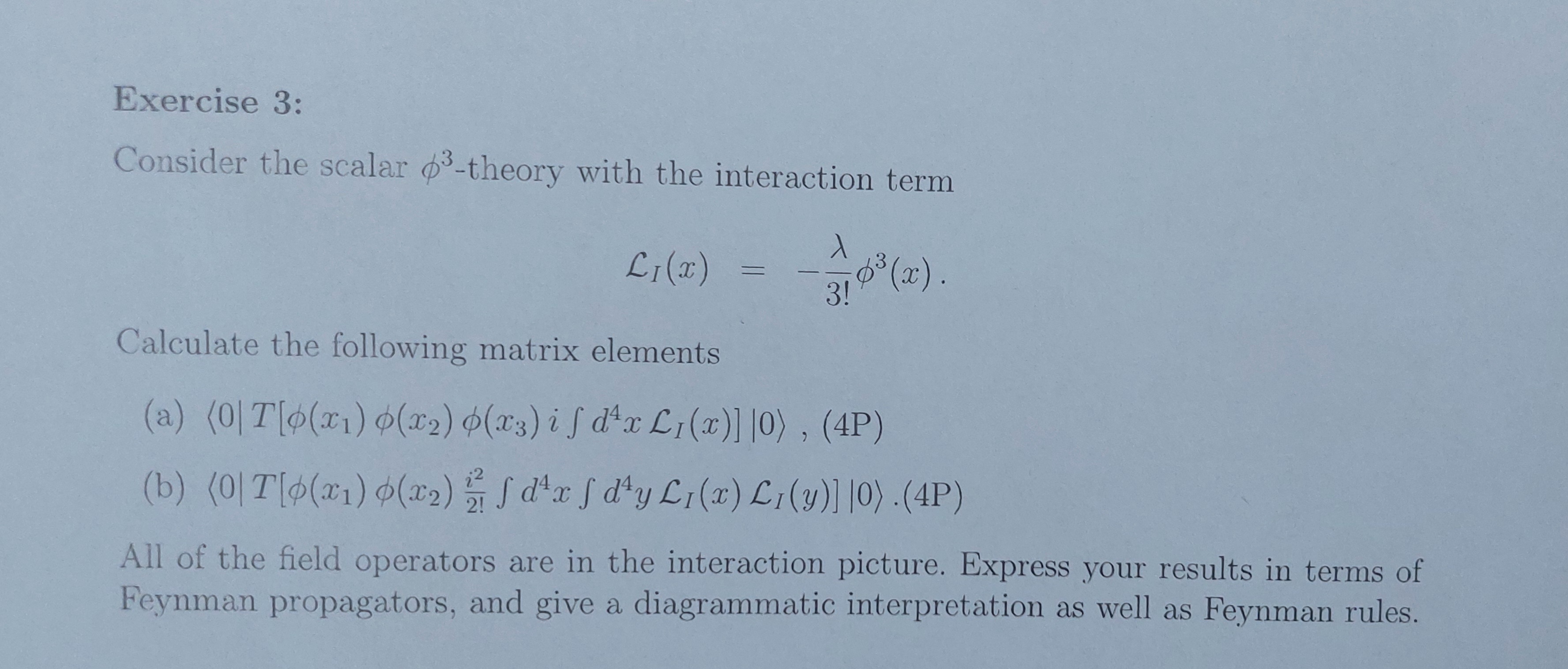 Solved Exercise 3:Consider the scalar φ3-theory with the | Chegg.com