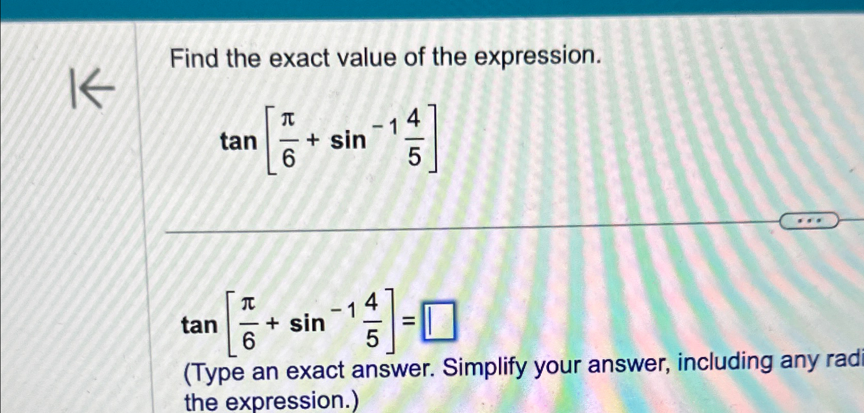 Solved Find the exact value of the | Chegg.com