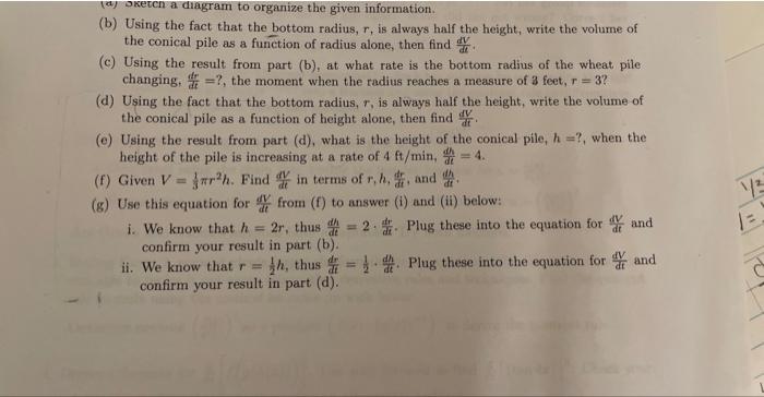 Solved (b) Using the fact that the bottom radius, r, is | Chegg.com