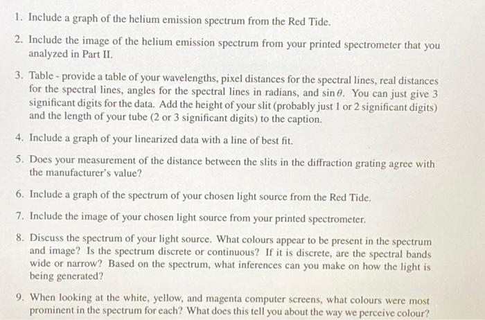 Solved 1. Include a graph of the helium emission spectrum | Chegg.com