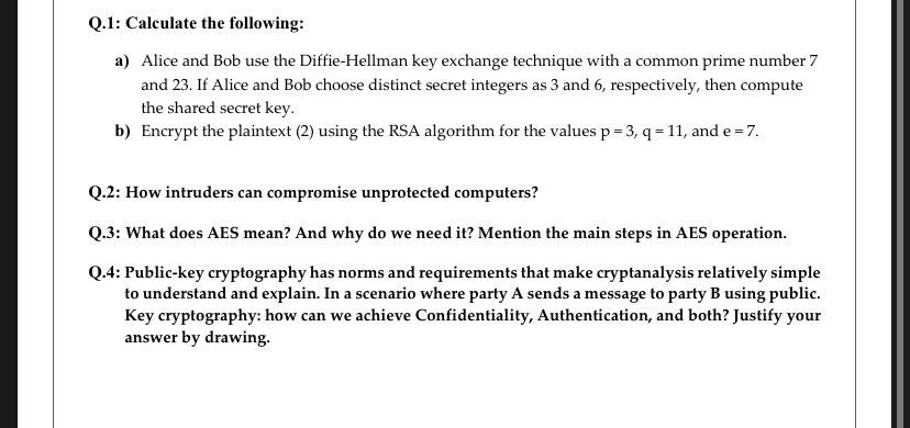 Solved Dont use chatgpt Q.1: Calculate the following:a) | Chegg.com