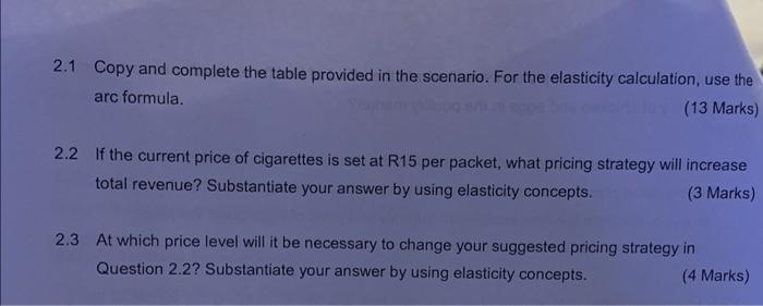 Solved (2 Ma Question 2 Study the scenario and complete the | Chegg.com