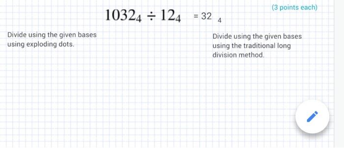 Solved Divide using the given bases using exploding dots. (3 | Chegg.com