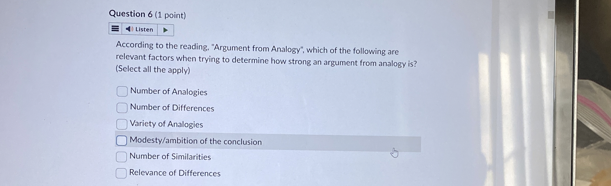 Solved Question 6 (1 ﻿point)ListenAccording to the reading, | Chegg.com