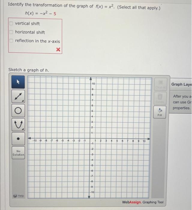 Solved Identify the transformation of the graph of f(x)=x2. | Chegg.com