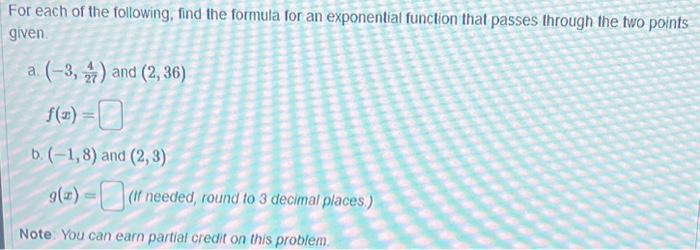 Solved For each of the following, find the formula for an | Chegg.com