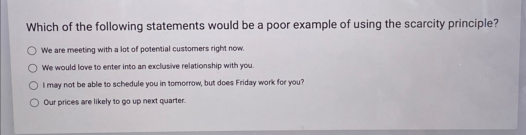 Solved Which of the following statements would be a poor | Chegg.com