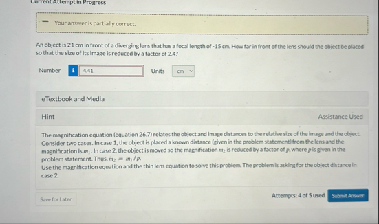 Solved Current Attempt in ProgressYour answer is partially | Chegg.com