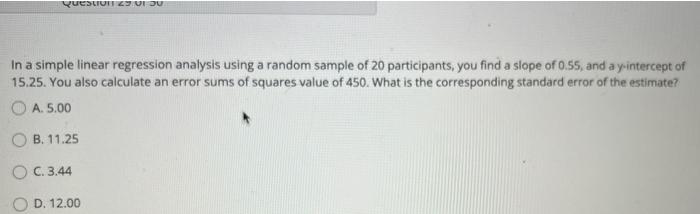 Solved VESLUIT ZUIDU In a simple linear regression analysis | Chegg.com