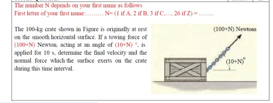 Solved (100+N) Newtons The number N depends on your first | Chegg.com