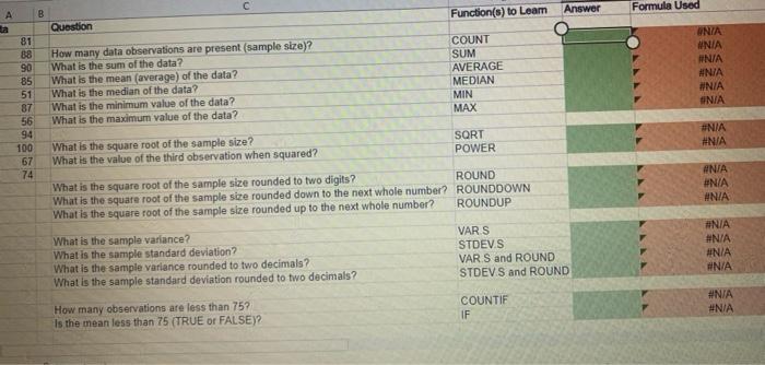 Solved Answer Formula Used WNIA WNIA #NIA #NIA WNIA ONIA A B | Chegg.com