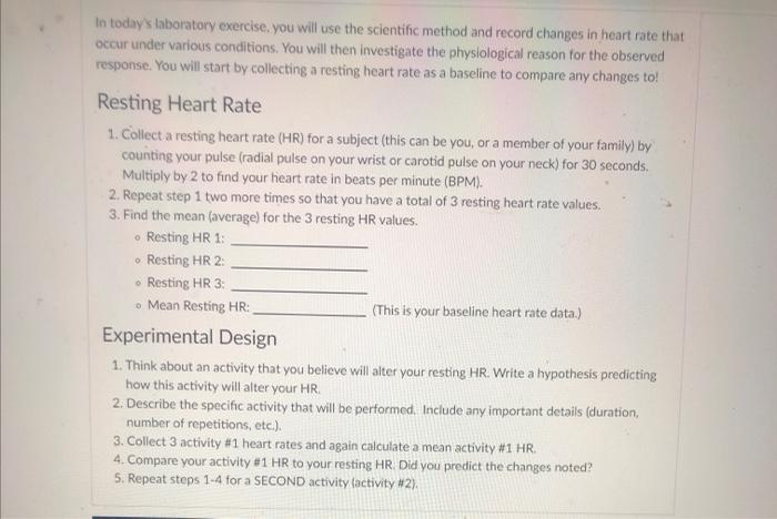 Solved In today's laboratory exercise, you will use the | Chegg.com