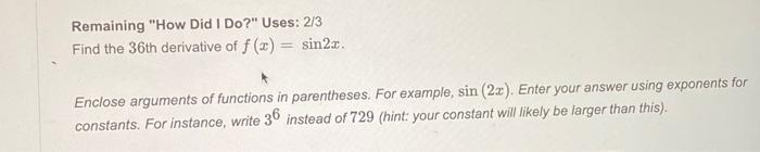 Solved Remaining "How Did I Do?" Uses: 2/3 Find the 36 th | Chegg.com
