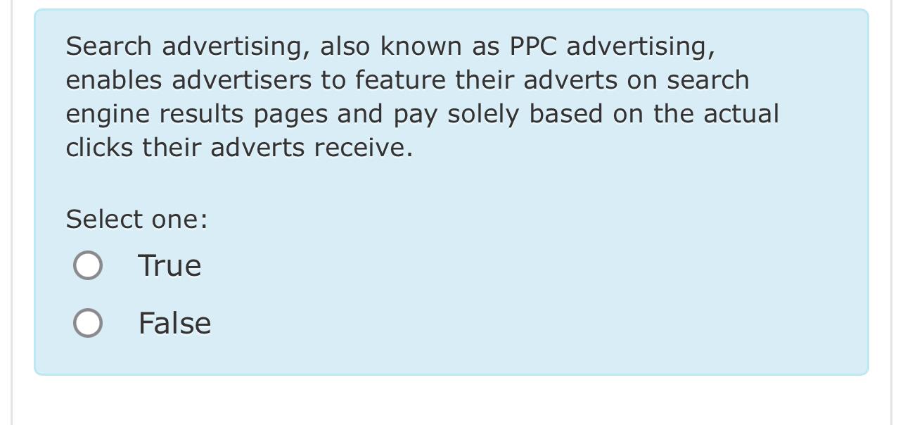 Solved Search advertising, also known as PPC advertising, | Chegg.com