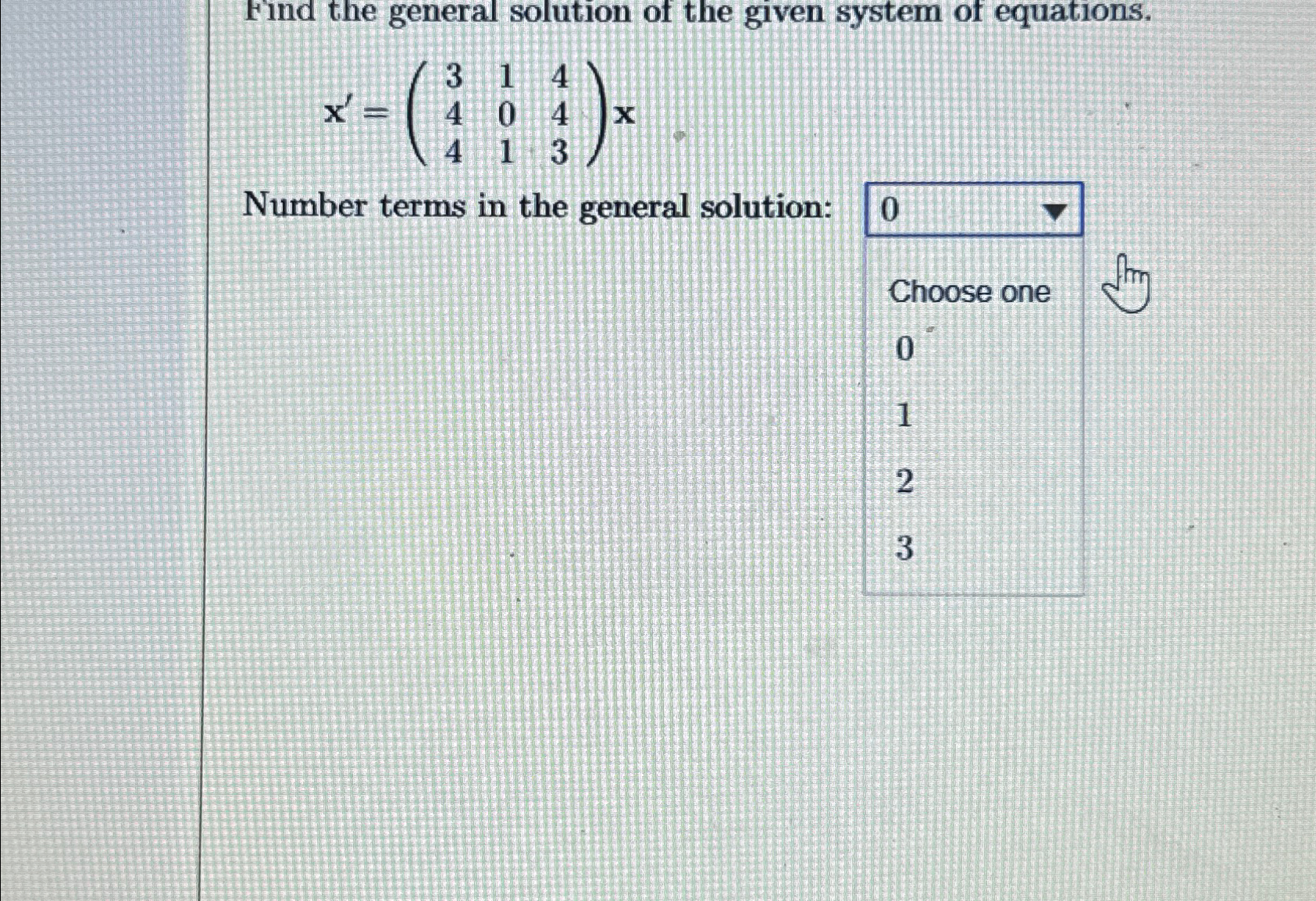 Solved Find the general solution of the given system of | Chegg.com