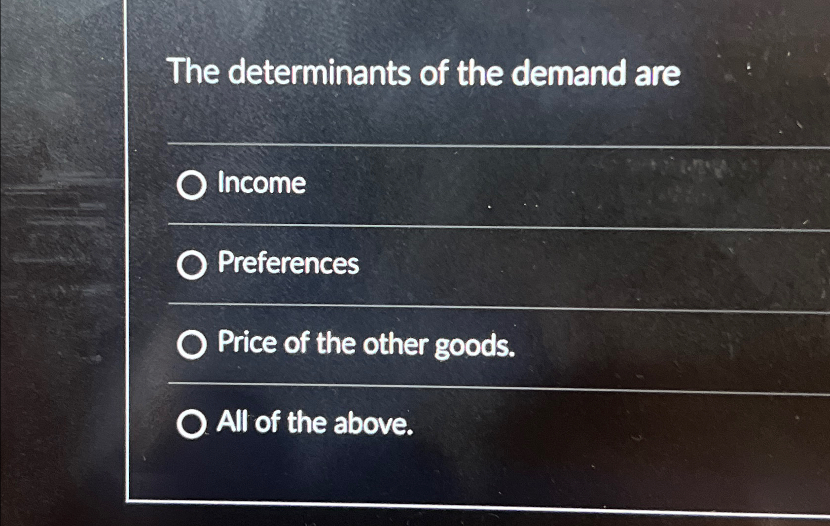 Solved The determinants of the demand | Chegg.com