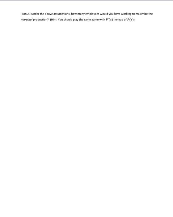 Solved a Example 2: Suppose you own a widget production | Chegg.com