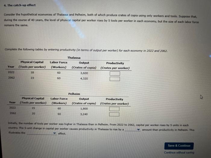 Solved 4. The catch-up effect Consider the hypothetical | Chegg.com