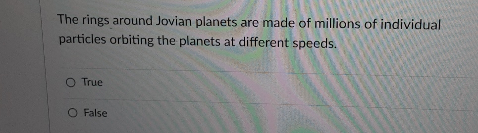 Solved The rings around Jovian planets are made of millions | Chegg.com