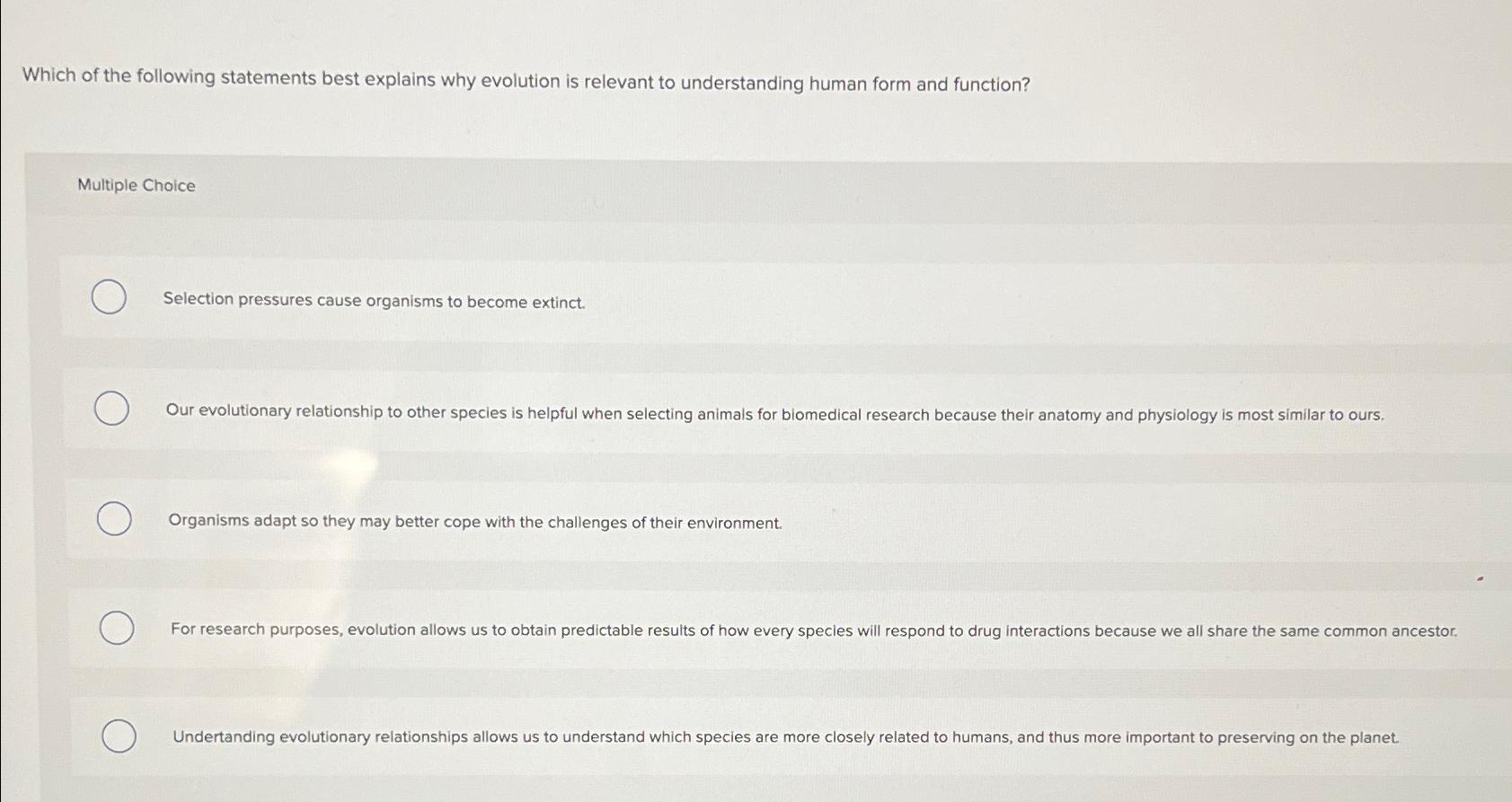 Solved Which of the following statements best explains why | Chegg.com