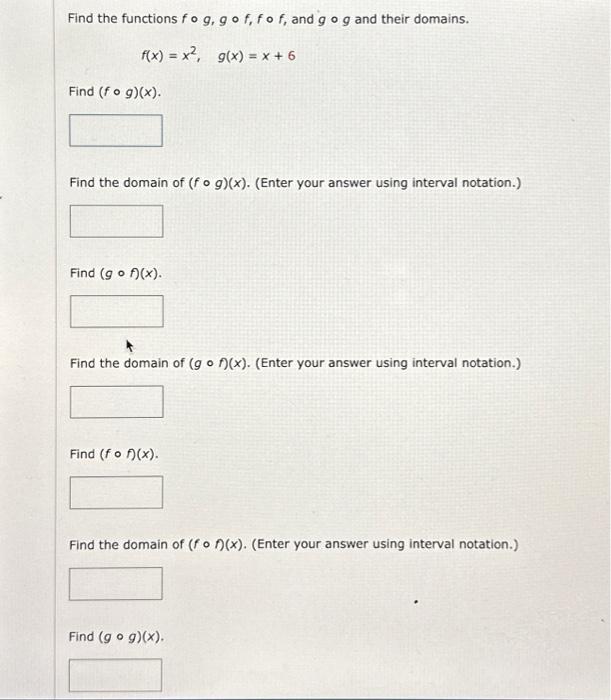 Solved Find the functions fo g, go f, fof, and go g and | Chegg.com