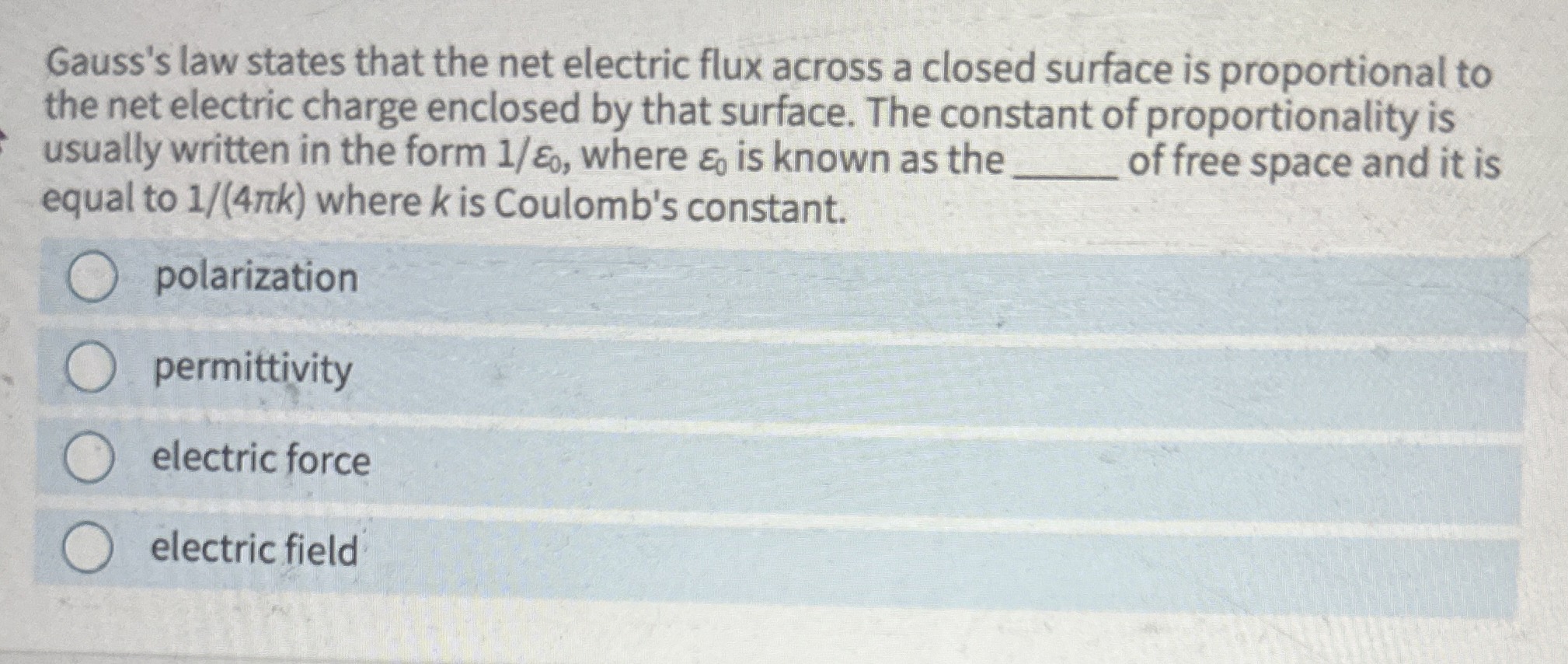 Solved Gauss's law states that the net electric flux across | Chegg.com