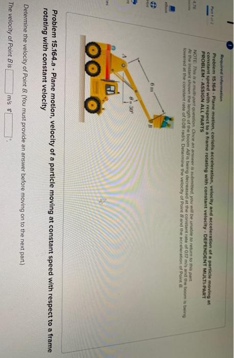 Solved Required information Problem 15.164. Plane motion, | Chegg.com