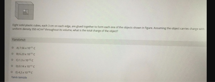 Solved Eight solid plastic cubes, each 3 cm on each edge, | Chegg.com
