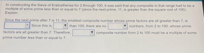 Solved In constructing the Sieve of Eratosthenes for 2 | Chegg.com