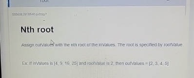Solved Nth rootAssign outvalubs wilh the nth root of the | Chegg.com