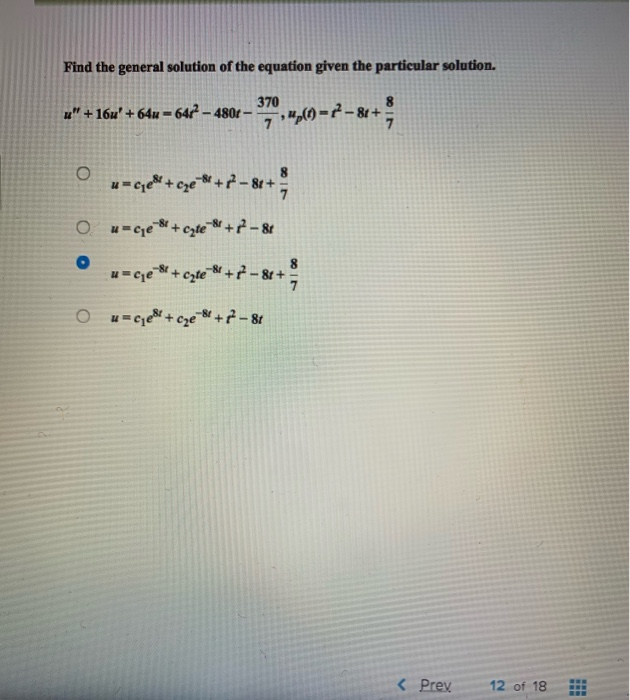 Solved Find the general solution of the equation given the | Chegg.com