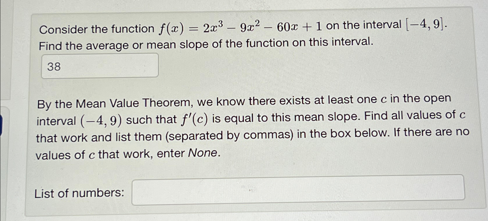 Solved Consider the function f(x)=2x3-9x2-60x+1 ﻿on the | Chegg.com