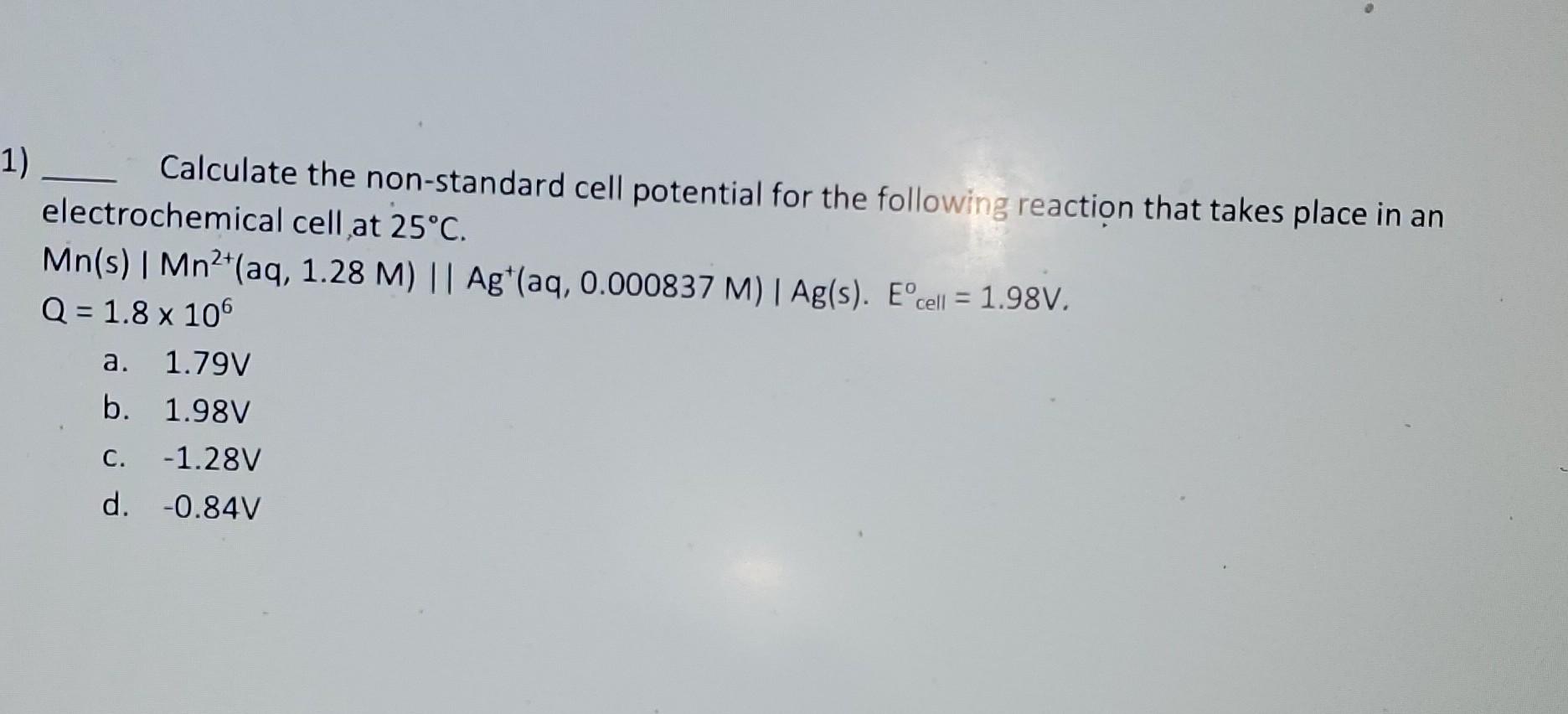 Solved Use the standard half-cell potentials listed below to | Chegg.com