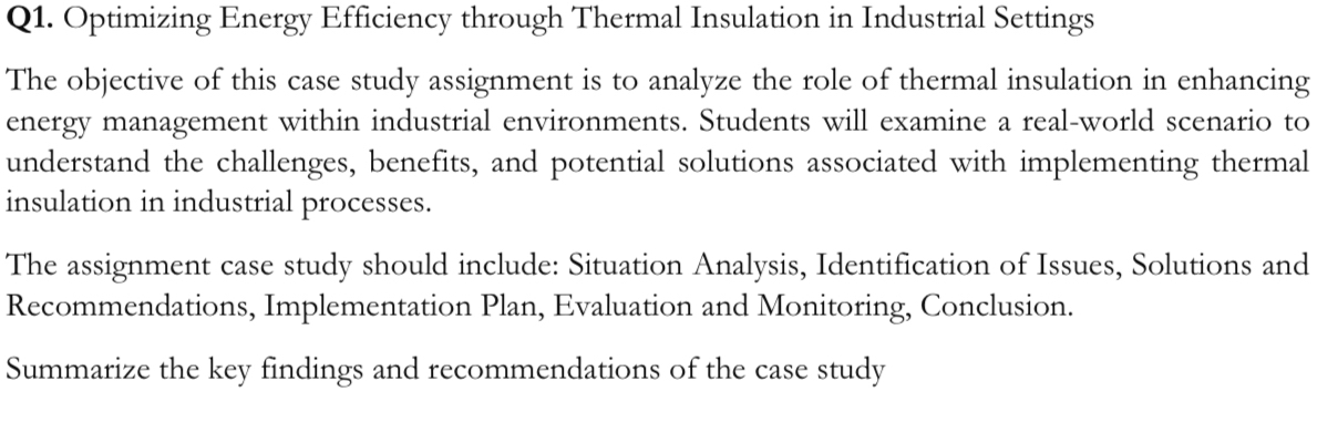 Solved Q1. ﻿Optimizing Energy Efficiency through Thermal | Chegg.com