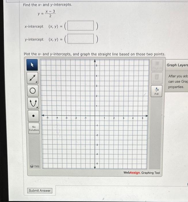 Solved Find the x - and y-intercepts. y=2x−3 x-intercept | Chegg.com