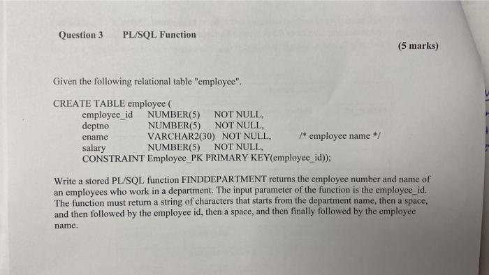 Solved Given the following relational table "employee". | Chegg.com