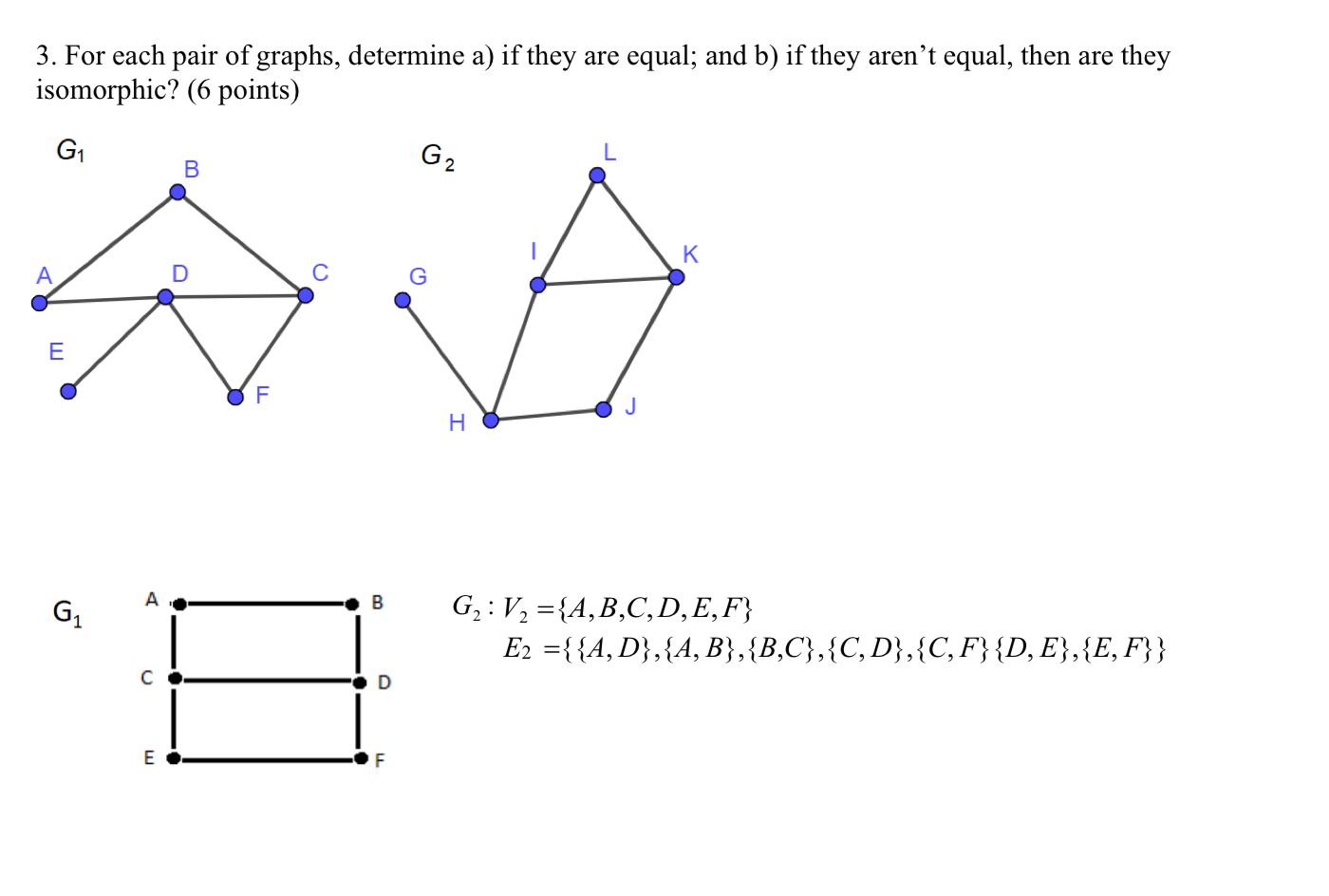 Solved For each pair of graphs, determine a) ﻿if they are | Chegg.com