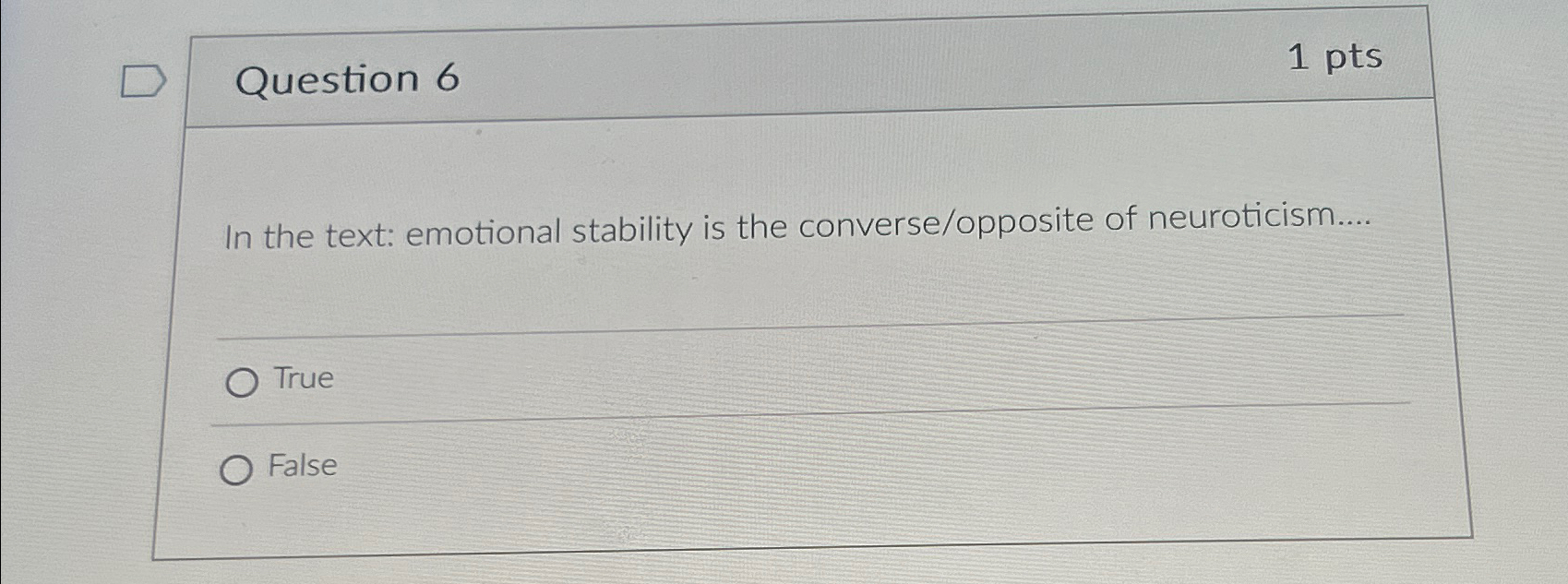 Solved Question 61 ﻿ptsIn the text: emotional stability is | Chegg.com