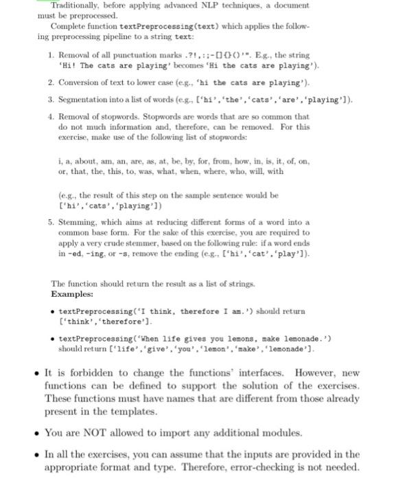 Solved Traditionally, before applying advanced NLP | Chegg.com