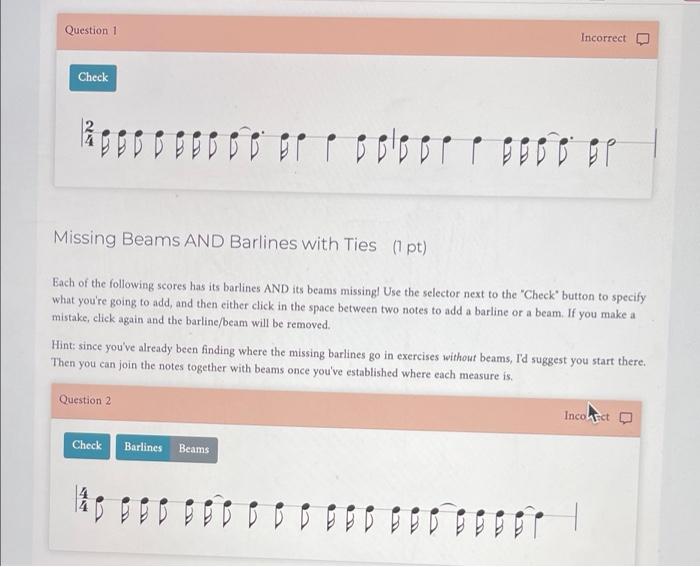 Solved İBBPBBBiPíBi Missing Beams AND Barlines with Ties | Chegg.com