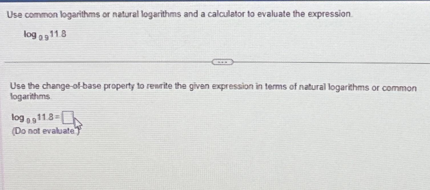 Solved Use common logarithms or matural logarithms and a | Chegg.com
