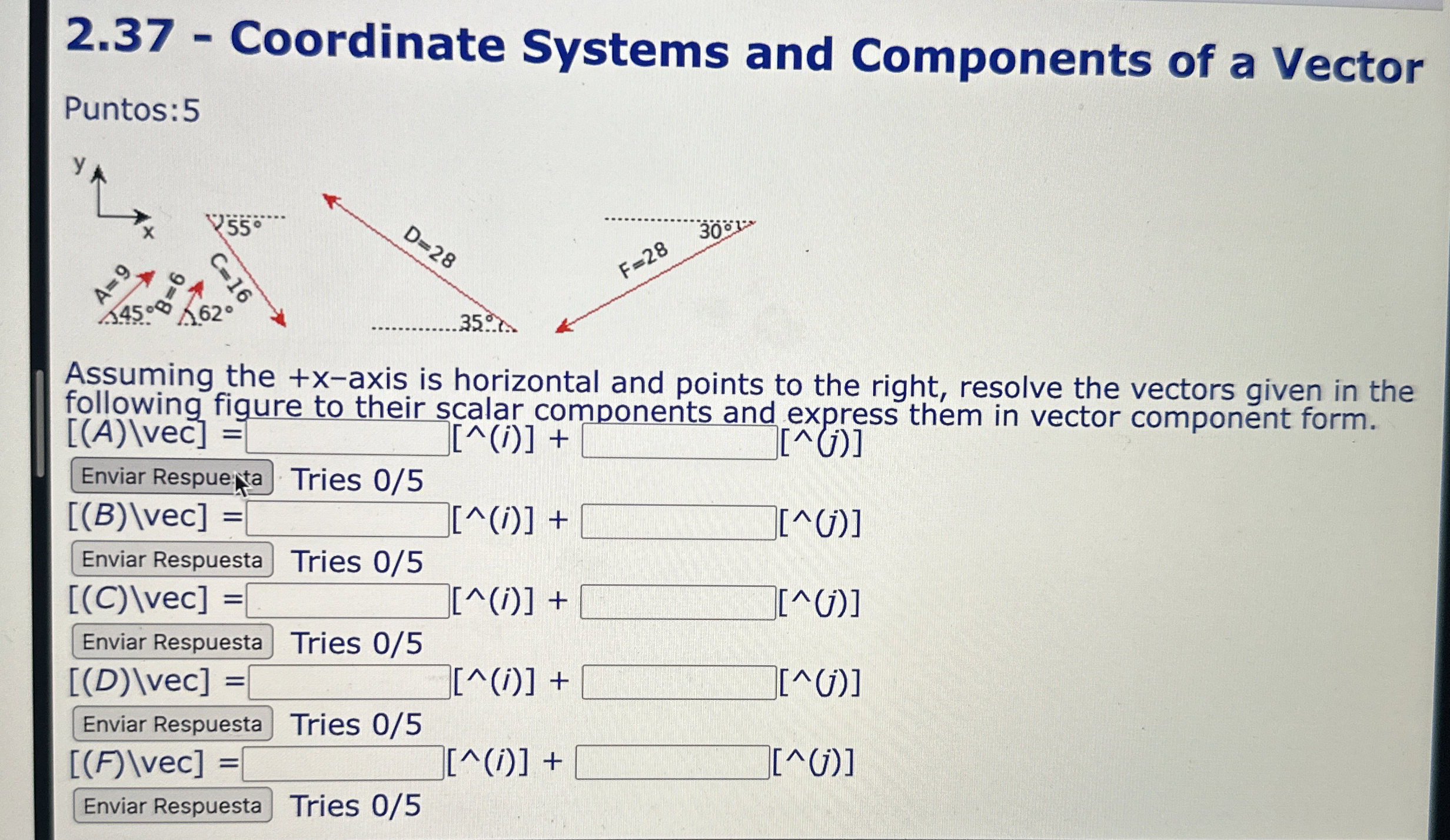 Solved 2.37 - ﻿Coordinate Systems and Components of a | Chegg.com